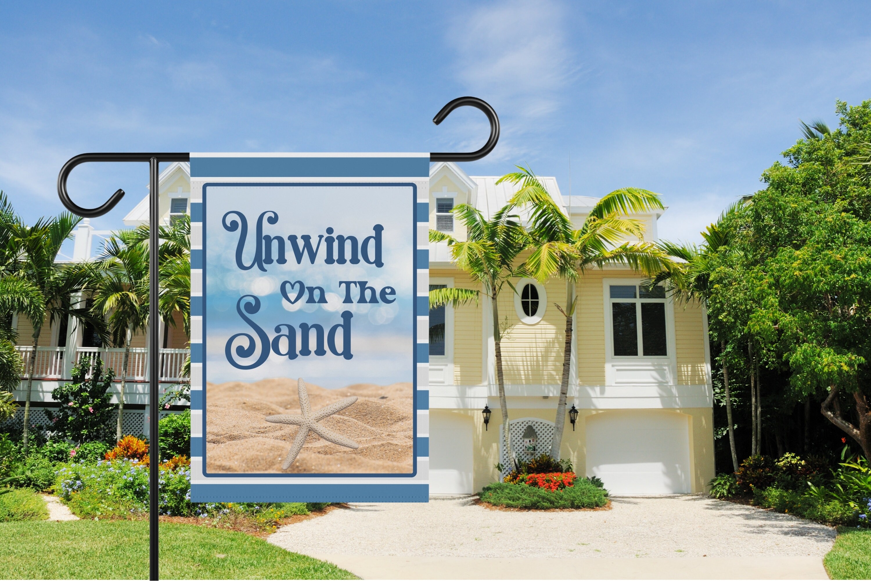 Summer Garden Flag, Beach Lover Flag, Lawn Sign, Yard Flag, Unwind on ...