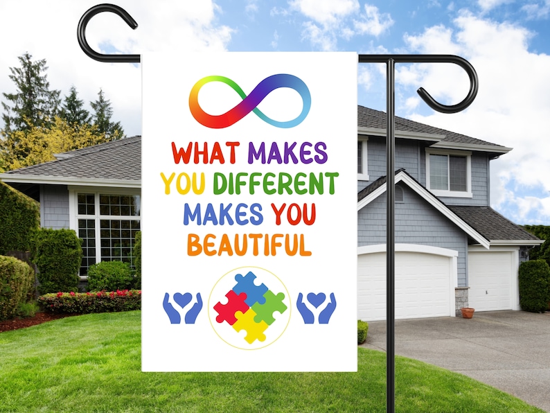 Autism Awareness, Autism Acceptance Garden Flag, Colorful Lawn Sign ...