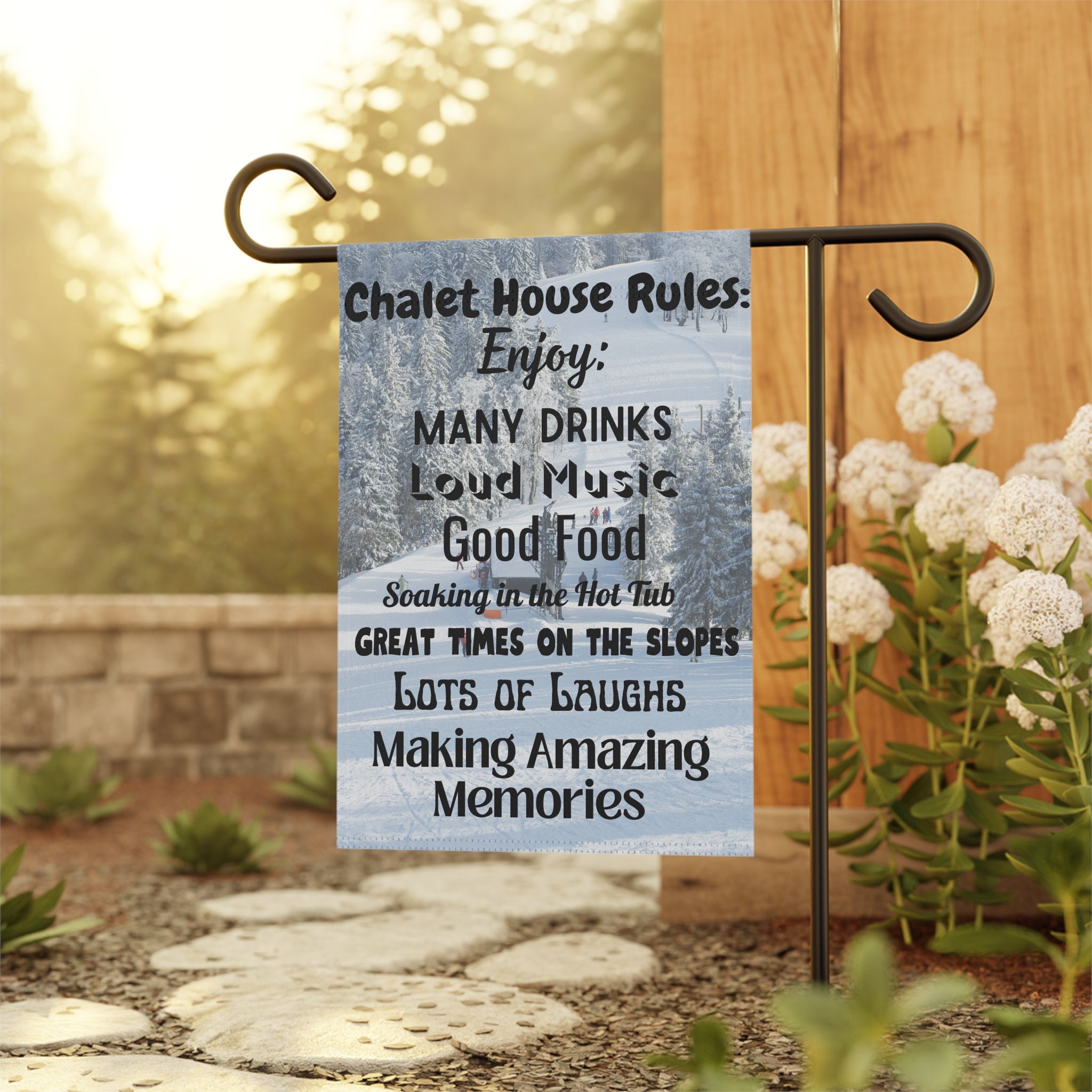 Chalet Flag, Chalet House Rules Sign, Skitrip Gift, Friends ...