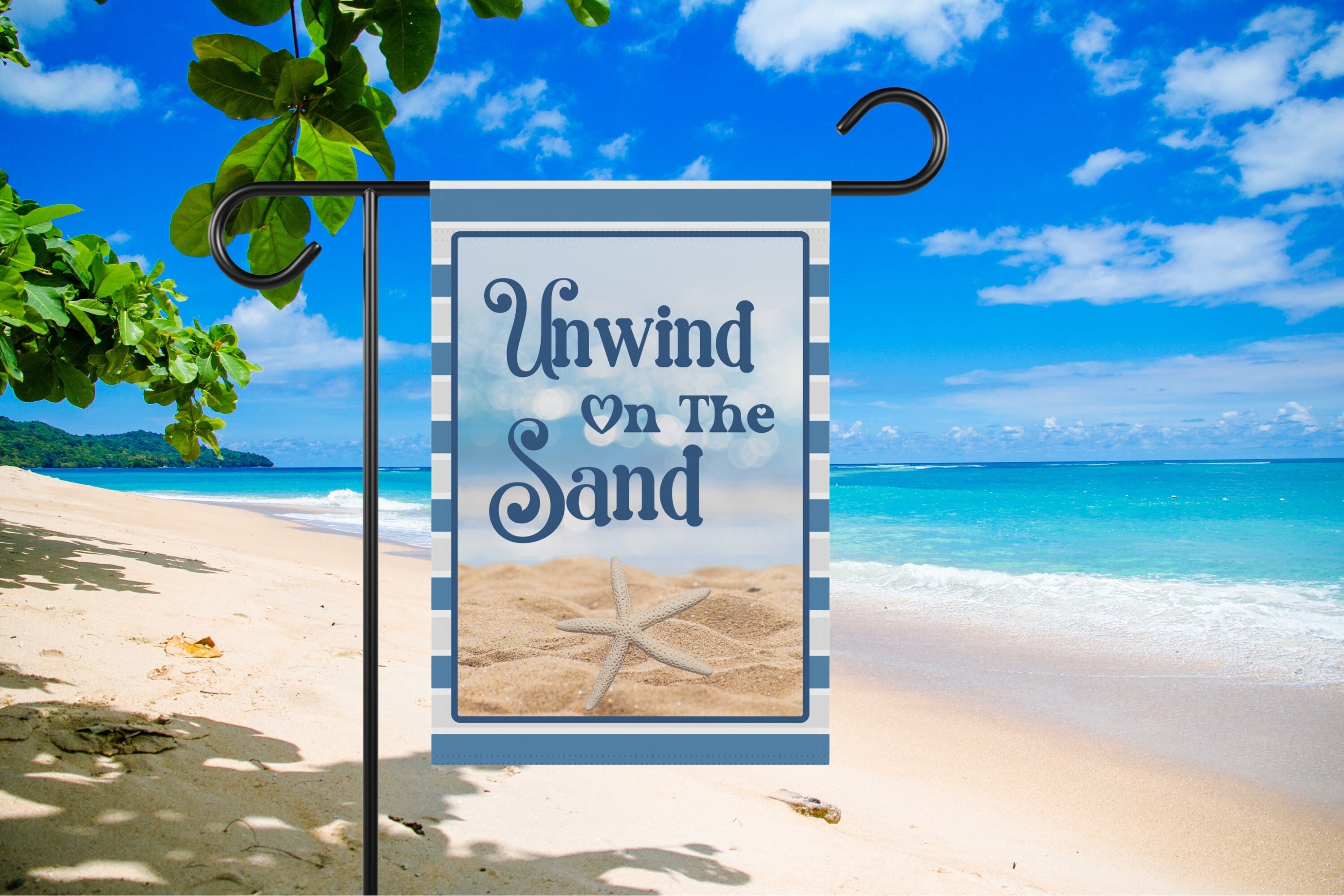 Summer Garden Flag, Beach Lover Flag, Lawn Sign, Yard Flag, Unwind on ...