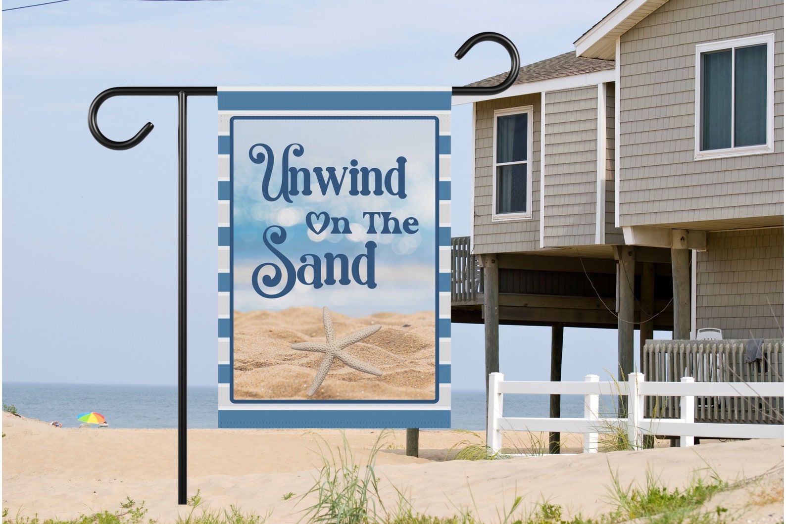 Summer Garden Flag, Beach Lover Flag, Lawn Sign, Yard Flag, Unwind on ...