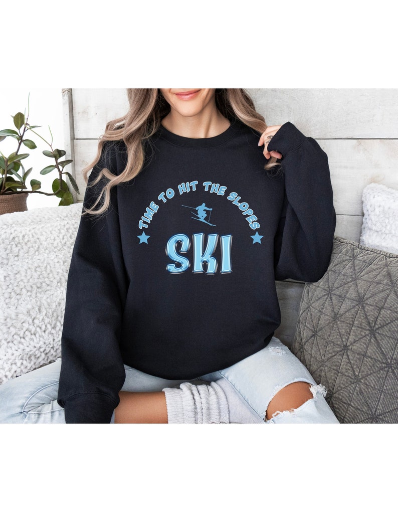 Skiing Hoodie: Cozy Cotton-blend Ski Trip Sweatshirt - Etsy