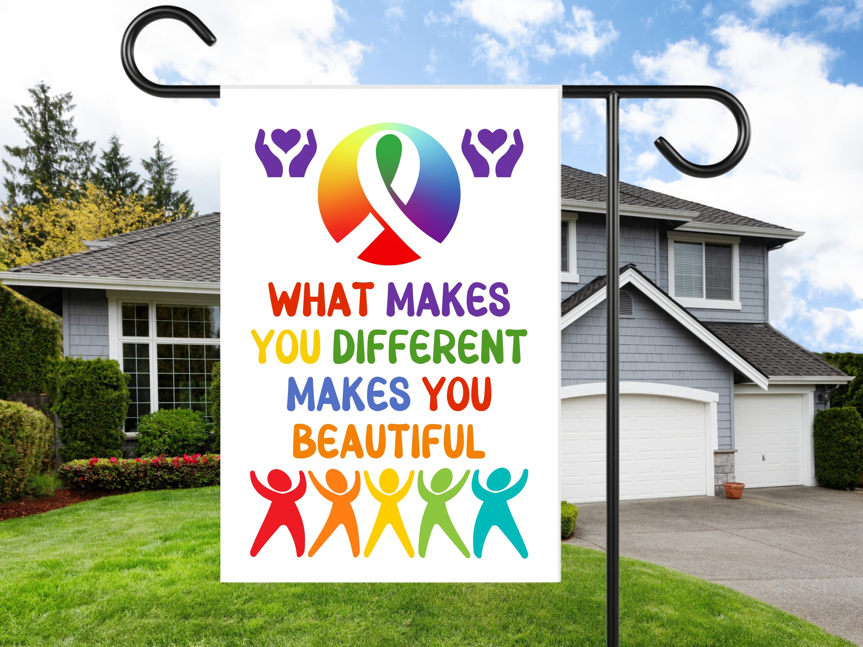 Autism Awareness Flag, Autism Acceptance Flag, Colorful Lawn Flag ...