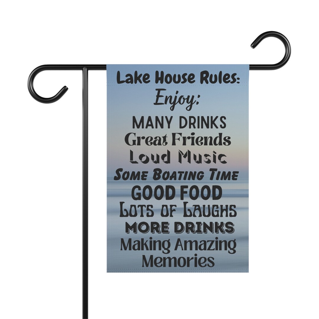 Lake House Rules Lawn Flag: Personalized Lake Home Decor - Etsy
