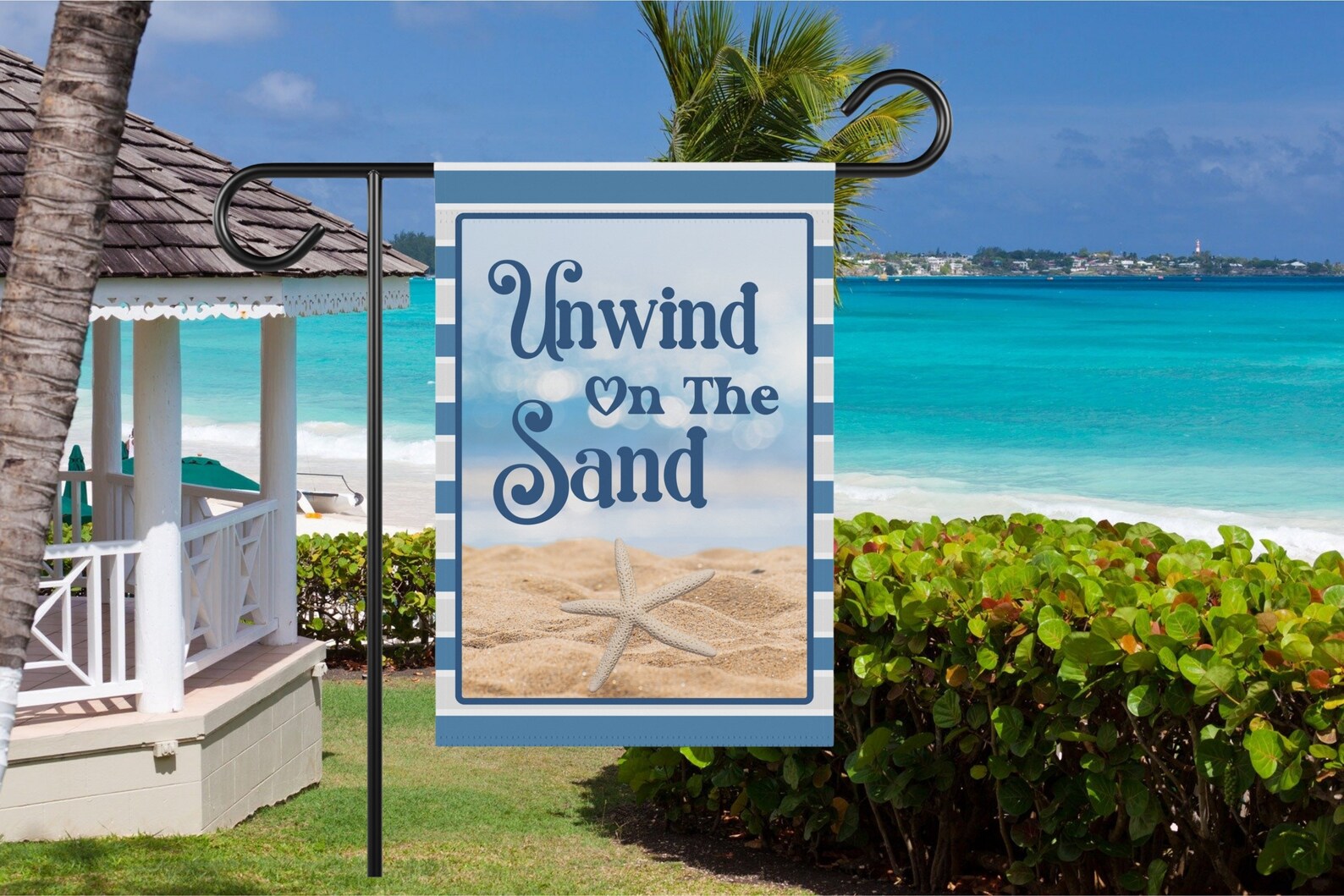 Summer Garden Flag, Beach Lover Flag, Lawn Sign, Yard Flag, Unwind on ...