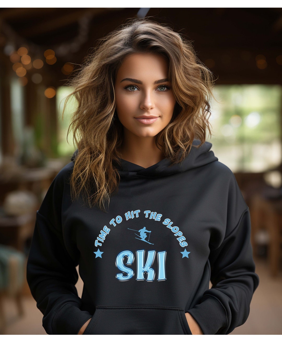 Skiing Hoodie: Cozy Cotton-blend Ski Trip Sweatshirt - Etsy