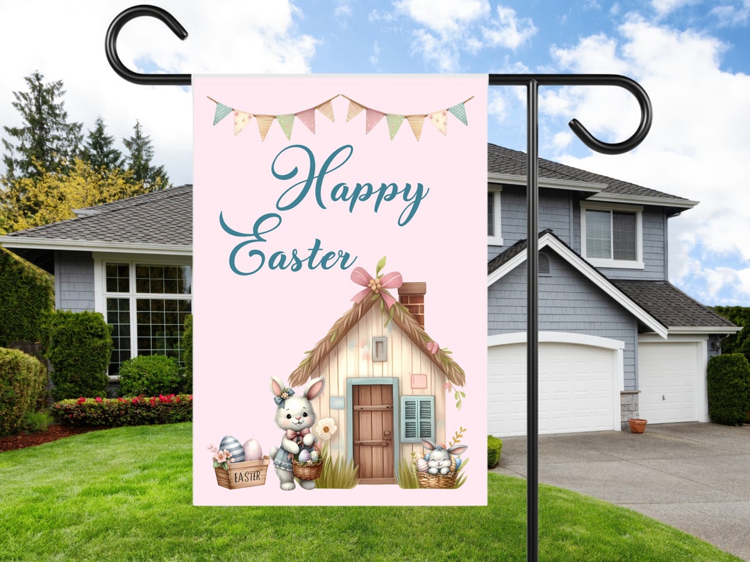 Easter Flag, Garden & House Banner Gift, Happy Easter Yard Flag ...