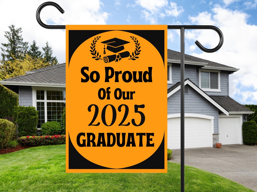 Graduation Flag, Customized Colors Grad Banner, Proud of Our Graduate ...