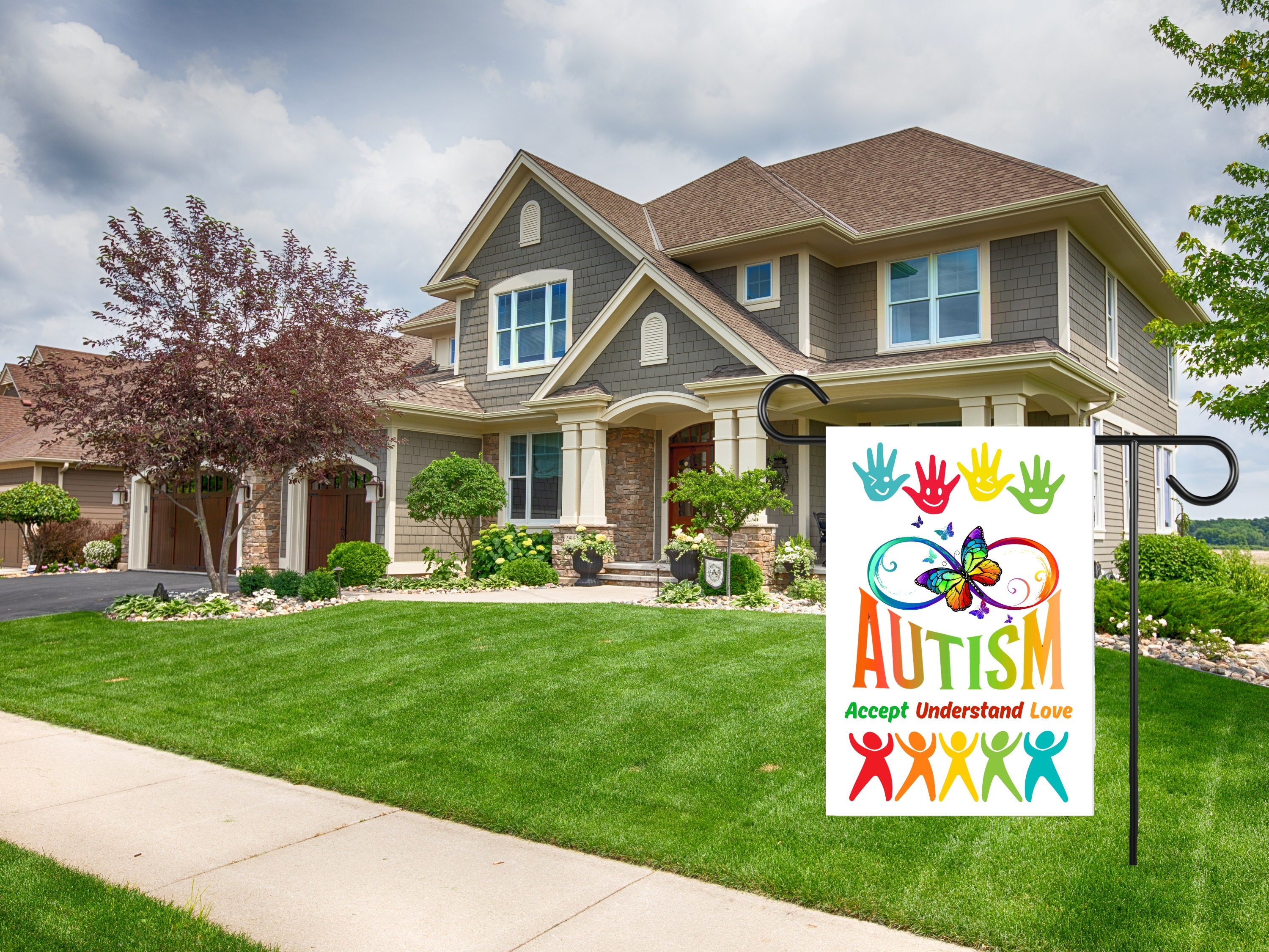 Autism Awareness, Autism Acceptance Garden Flag, Colorful Lawn Sign ...