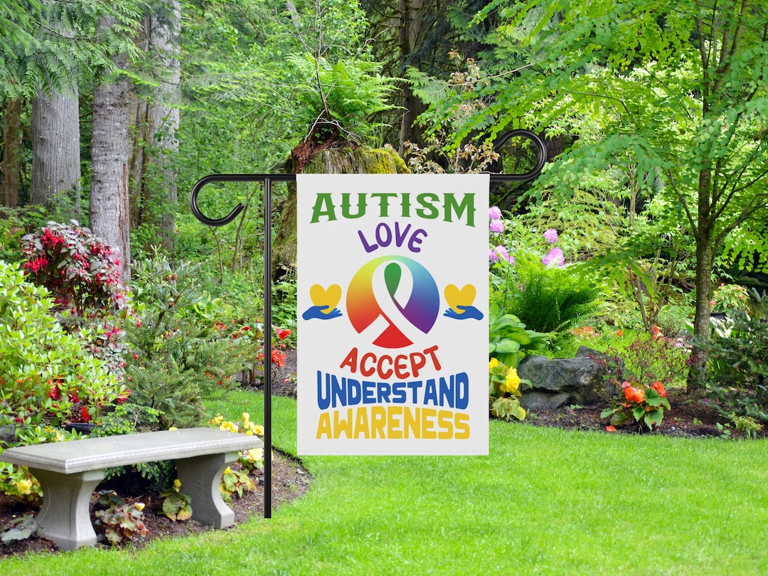 Autism Awareness, Autism Acceptance Garden Flag, Colorful Lawn Sign ...