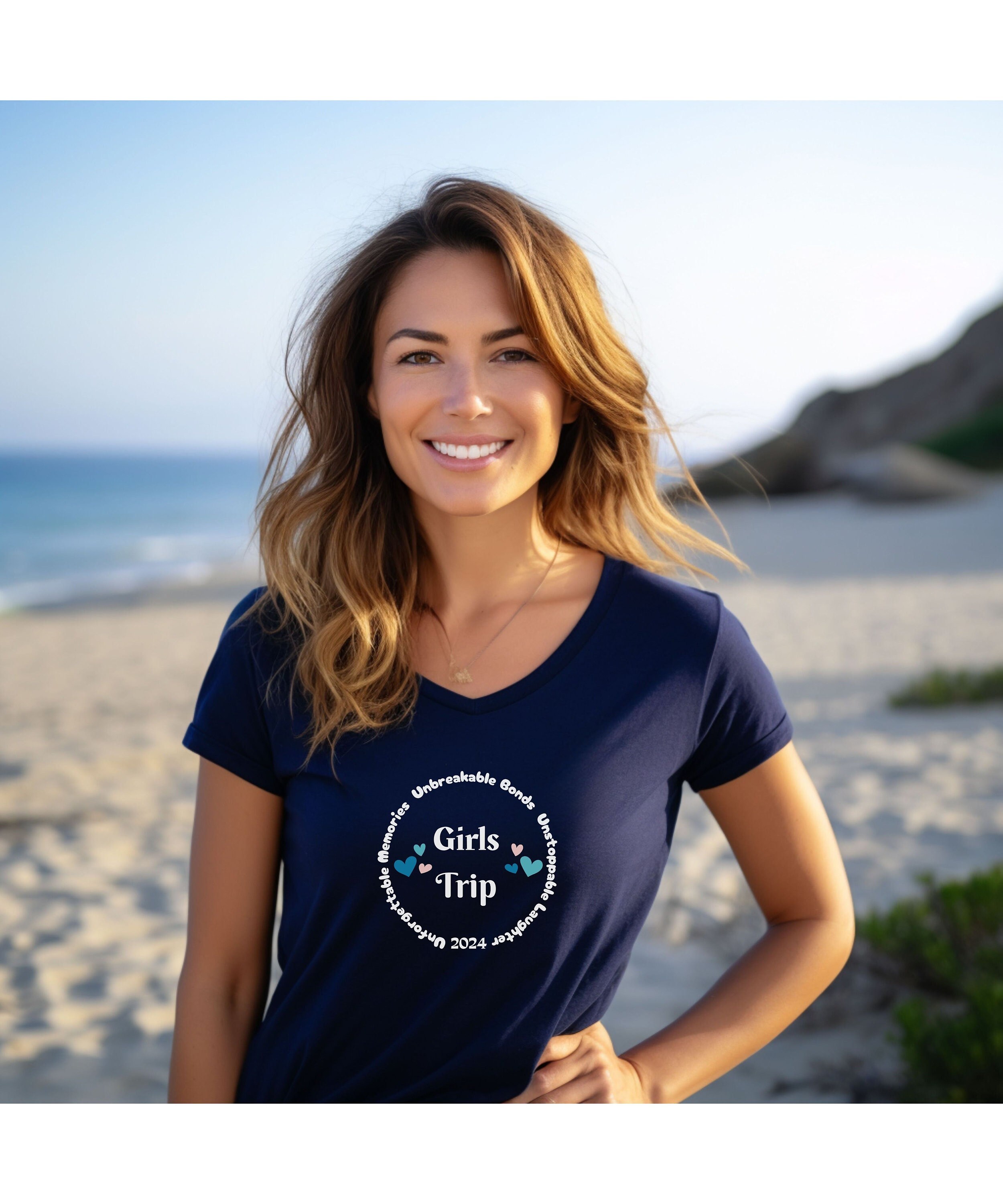 Girls Trip, Girl Group, Friends, Trip, Vacation, Short Sleeve, V-neck ...