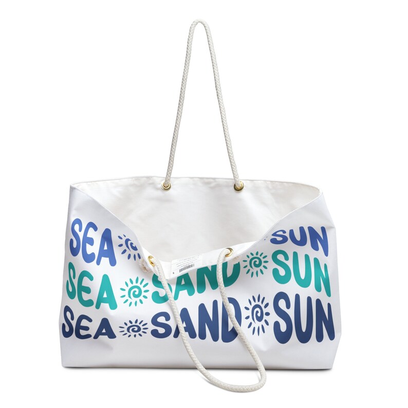 Beach Weekender Bag, Sea Sand Sun Beach Bag, Overnight Tote, Friend ...