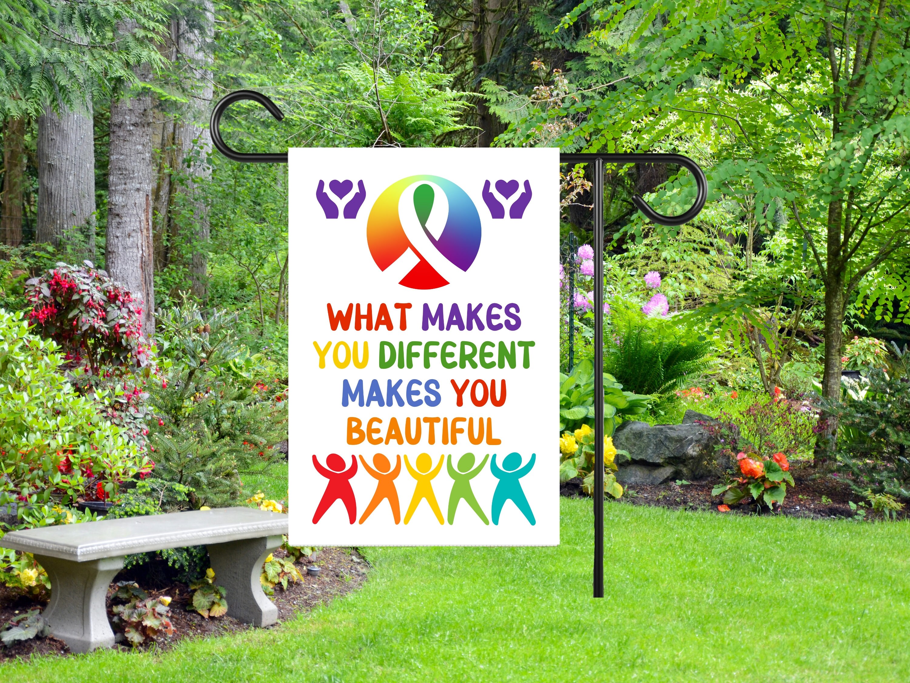 Autism Awareness Flag, Autism Acceptance Flag, Colorful Lawn Flag ...