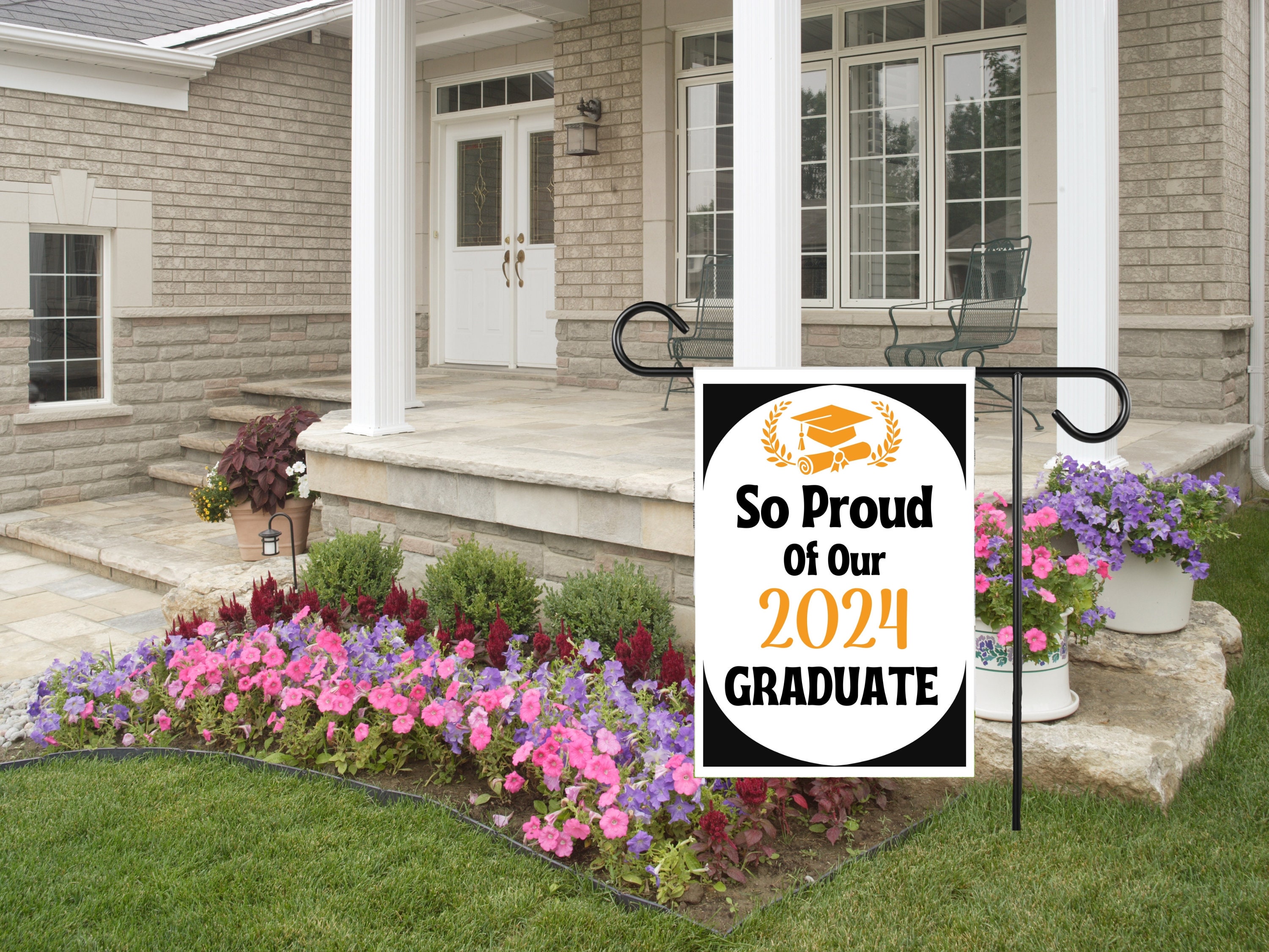 Graduation Flag, Customized Colors Grad Banner, Proud of Our Graduate ...