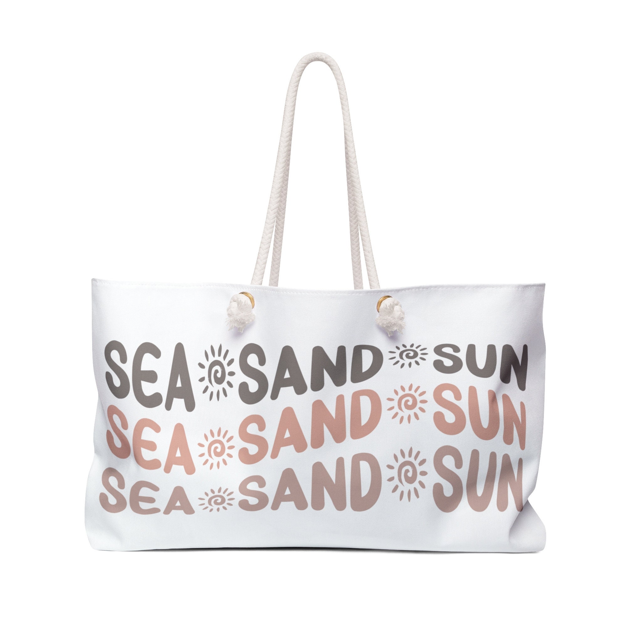 Beach Weekender Bag, Sea Sand Sun Beach Bag, Overnight Tote, - Etsy