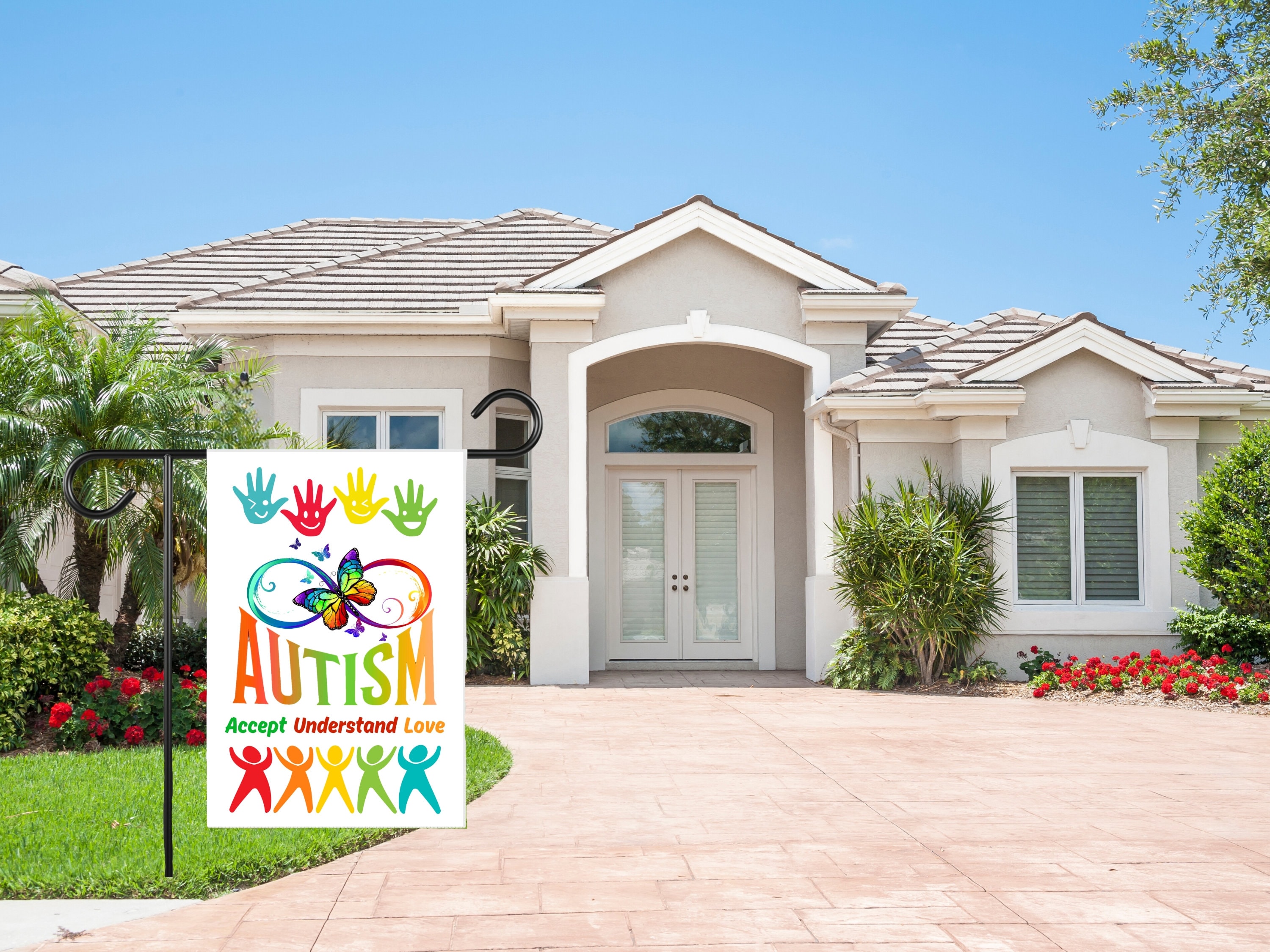 Autism Awareness, Autism Acceptance Garden Flag, Colorful Lawn Sign ...