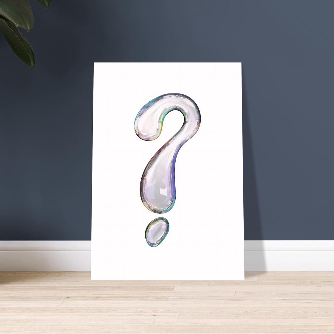 Colorful Question Mark Poster - Handmade Art for Every Home - Etsy
