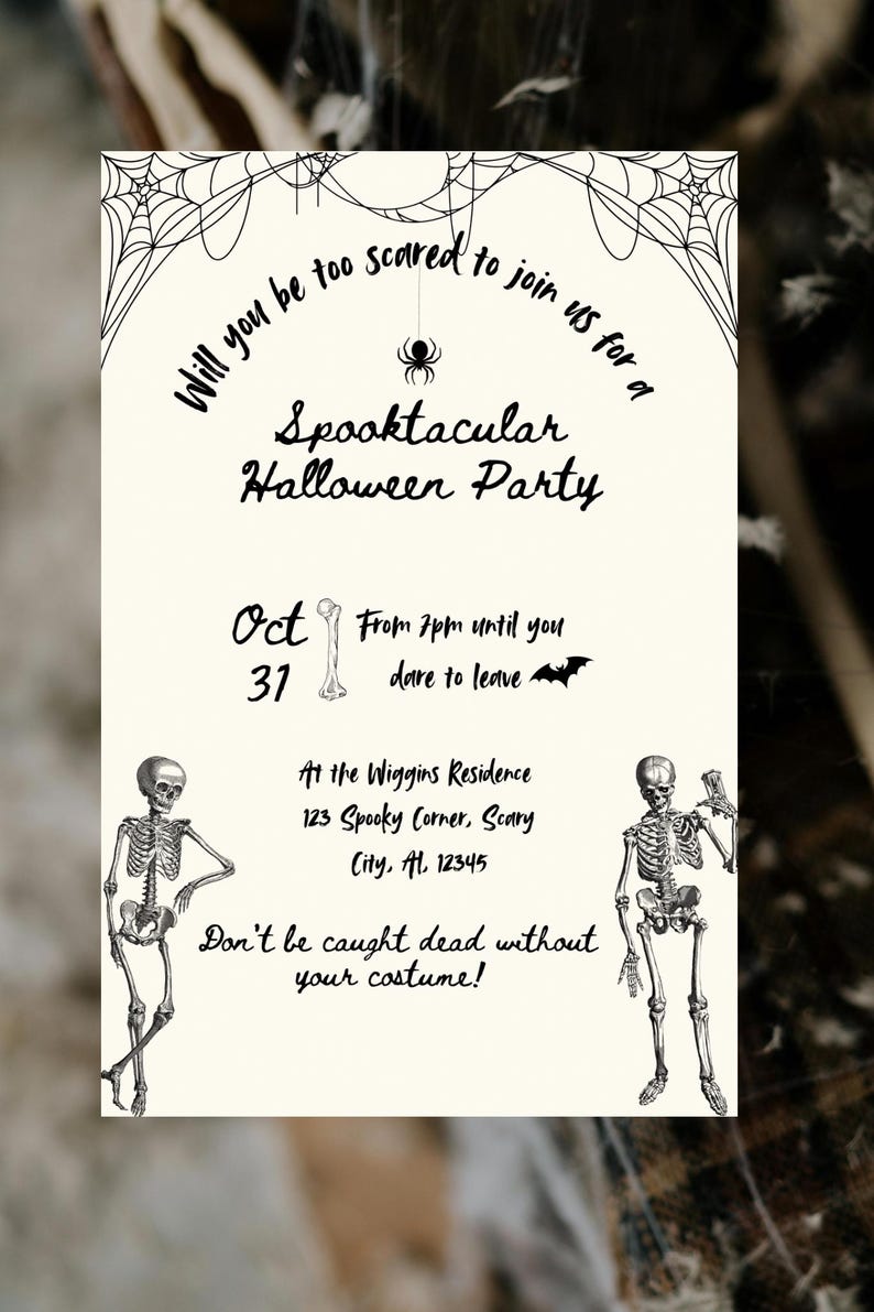Editable Halloween Party Invitation Printable/e-invite - Etsy