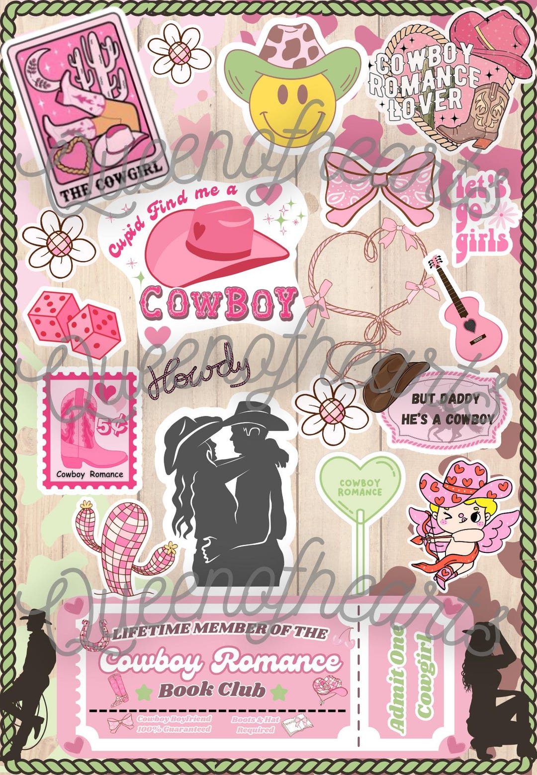 Cowboy Romance Kindle Insert | Printable Kindle Bookmark | Western ...