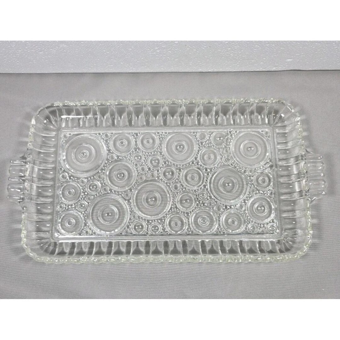 Vintage Anchor Hocking Circle Bubbles Glass Luncheon Snack Tray - Etsy