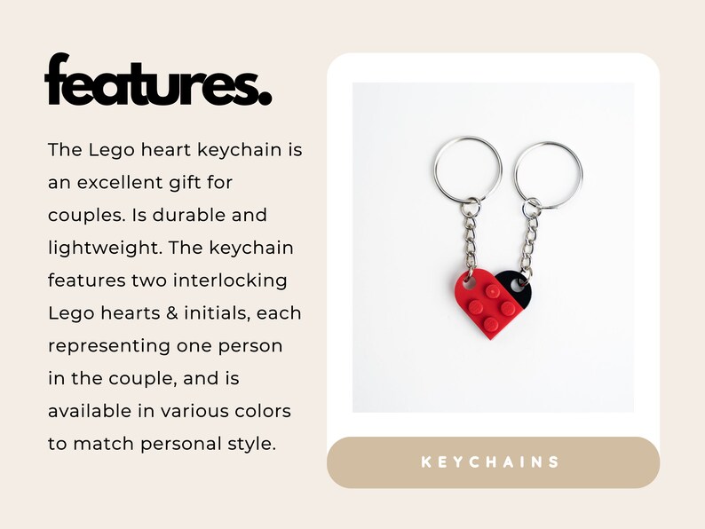 Heart Keychain Set, LEGO® Heart Keychain Bricks, Matching Keychain ...