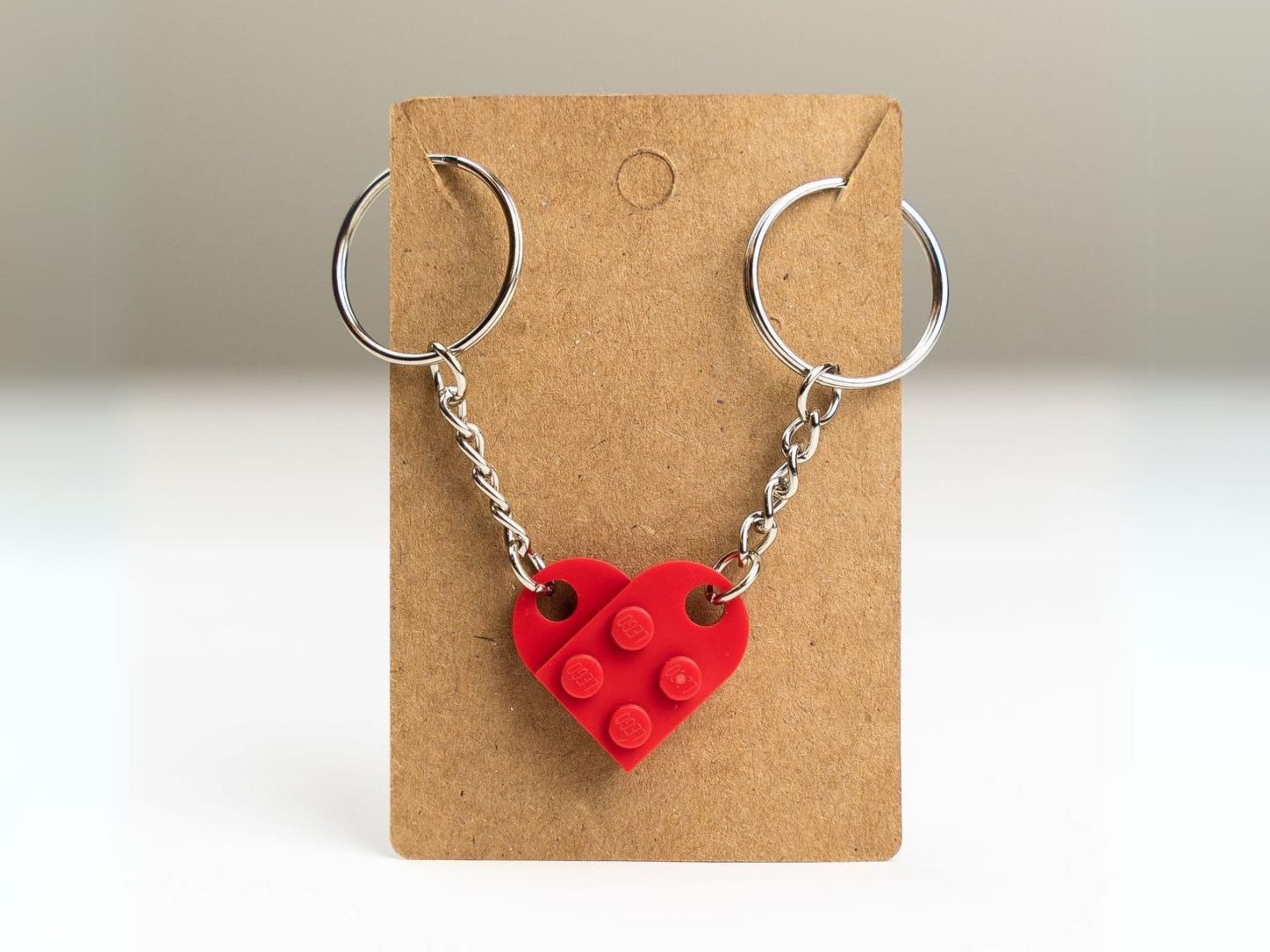 Heart Keychain Set, LEGO® Heart Keychain Bricks, Matching Keychain ...