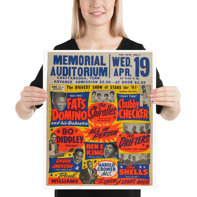 Fats Domino, Bo Diddley, Ben E. King Concert Poster - Etsy