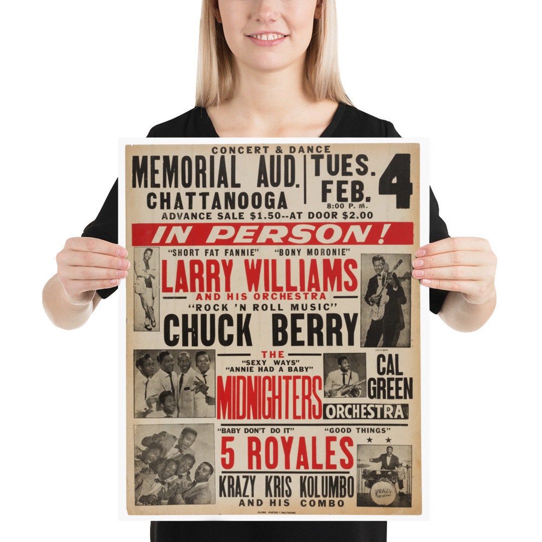 Chuck Berry, Larry Williams Rock N Roll Concert Poster - Etsy