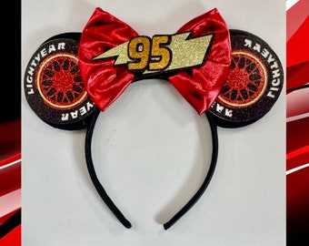 Lightning Mcqueen Cars Inspired Disney Mickey Ears Headband - Etsy UK