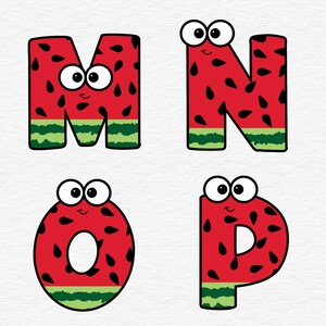 Fun Watermelon Alphabet Clipart Bundle 26 PNG Files for Classroom Decor ...