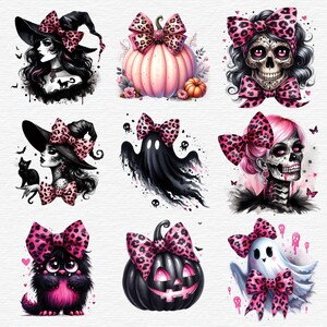 Halloween Pink Coquette Clipart Bundle 65 Chic PNG Files for ...