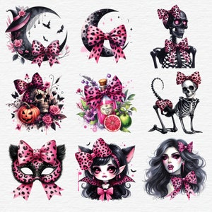 Halloween Pink Coquette Clipart Bundle 65 Chic PNG Files for ...
