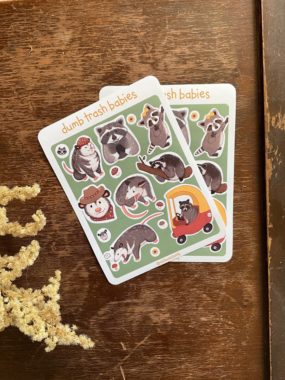 Dumb Little Trash Babies - Glossy Sticker Sheet - Cute Possum and ...