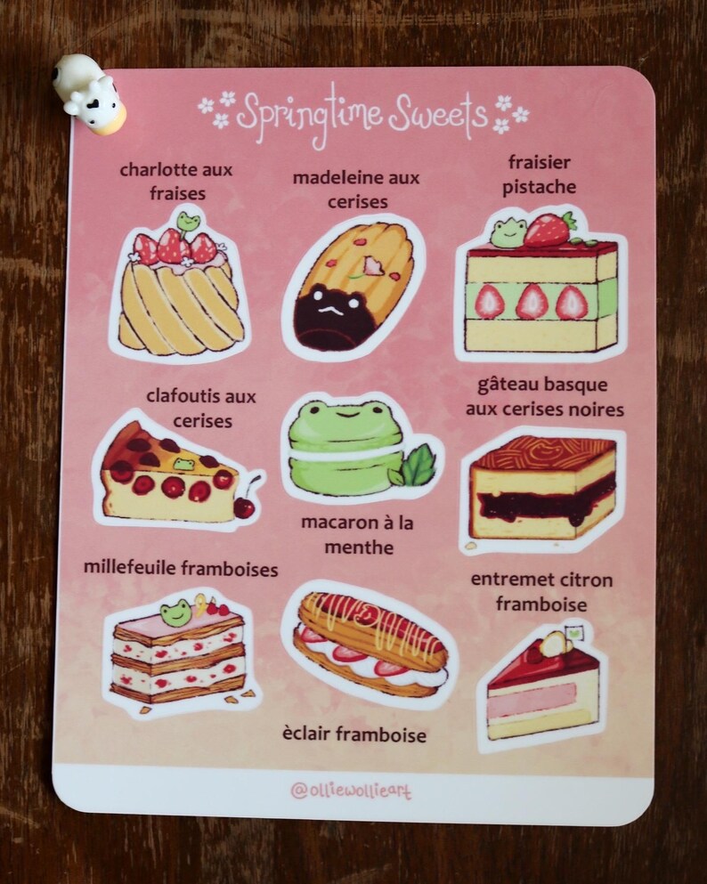 Seasonal Sweets - Glossy Sticker Sheet - Cute Themed Cafe Pastries ...