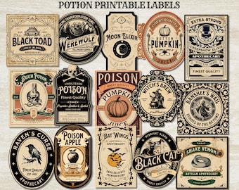 Potion Labels Digital,potion Labels Printable,wizard Potion Labels ...