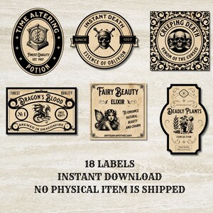 Potion Labels Digital,potion Labels Printable,wizard Potion Labels ...