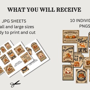 Fall Labels Printable,vintage Pumpkin Lables,autumn Labels Printable ...