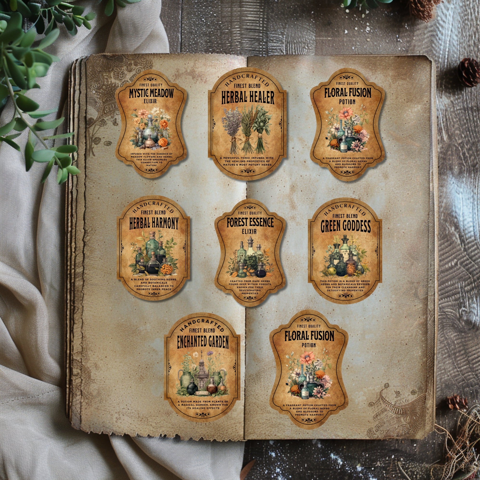 Herbal Potion Labels Printable, Herbal Apothecary Labels, Herbs Potion ...