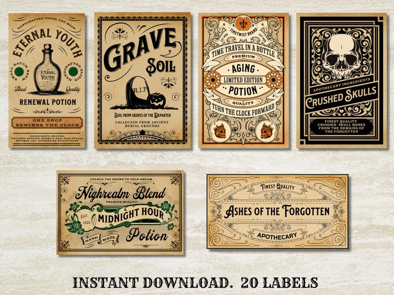Potion Labels Digital,potion Labels Printable,wizard Potion Labels ...