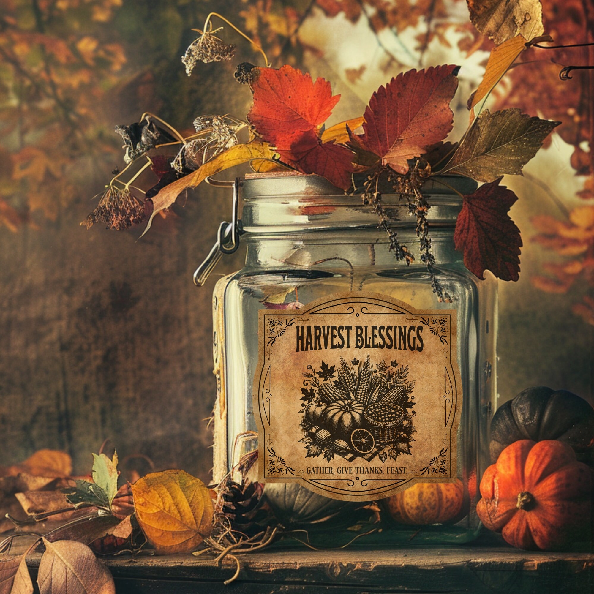 Fall Labels Printable,vintage Pumpkin Lables,autumn Labels Printable ...