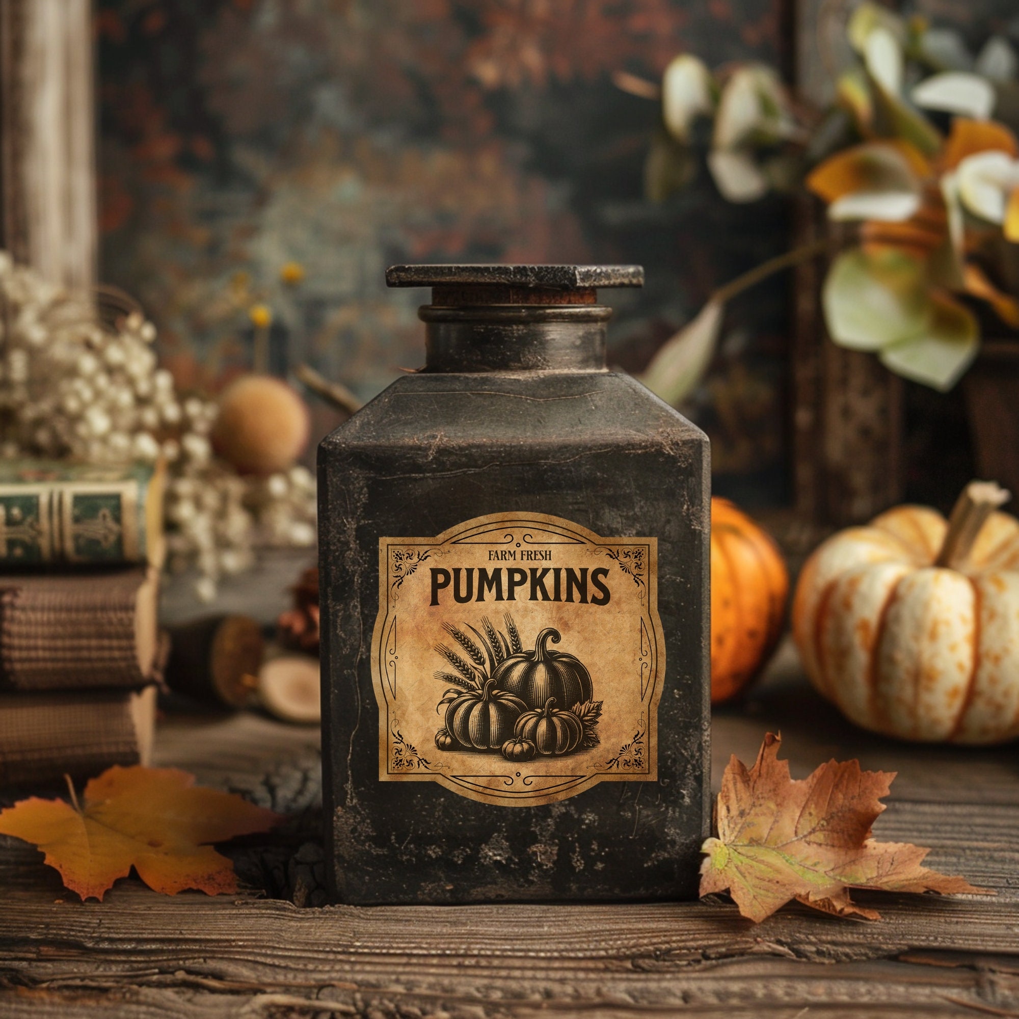 Fall Labels Printable,vintage Pumpkin Lables,autumn Labels Printable ...