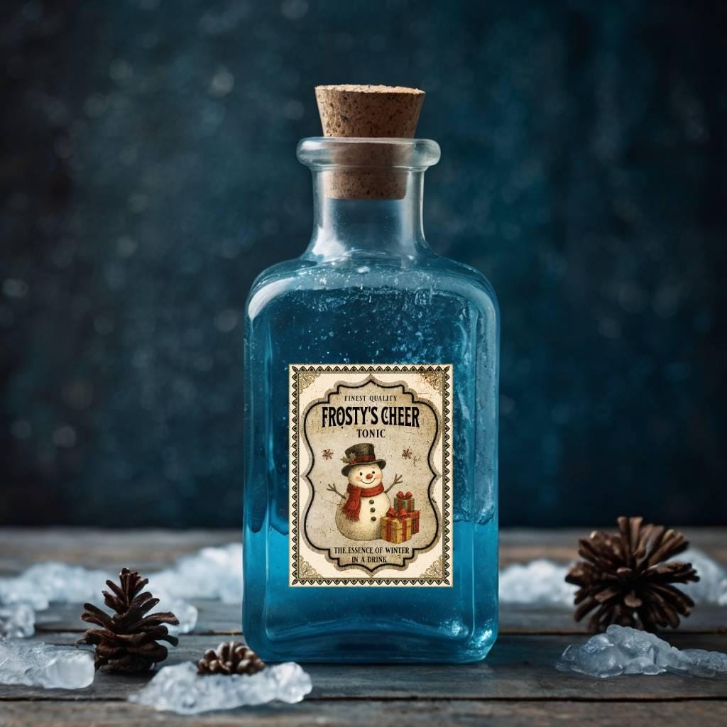 Christmas Bottle Labels Printable,christmas Potion Labels Digital,wine ...