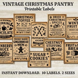Primitive Christmas Baking Labels - Etsy UK