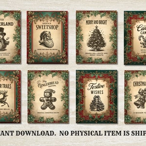 Vintage Christmas Labels, Christmas Potion Labels, Vintage Potion ...