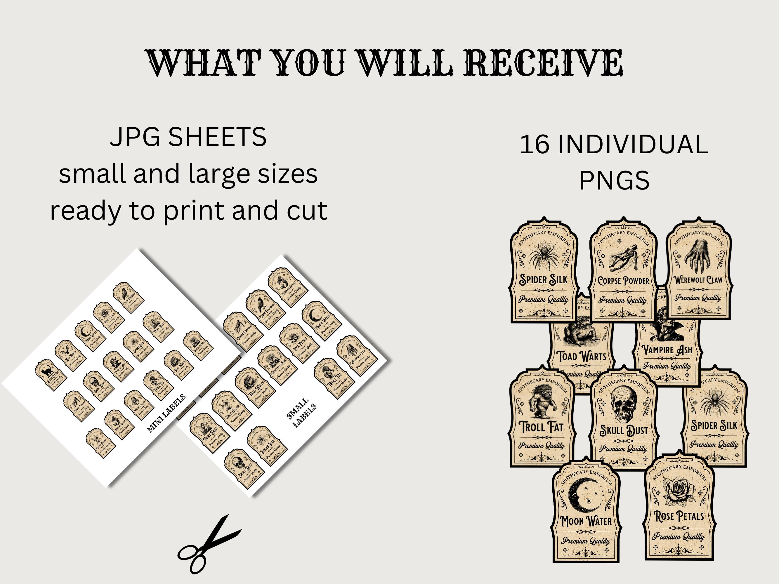 MINI Potion Labels, MINI Apothecary Labels, Small Potion Labels ...