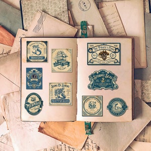 Vintage Mermaid Labels, Mermaid Printable Labels,mermaid Apothecary Jar ...