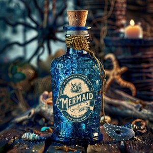 Vintage Mermaid Labels, Mermaid Printable Labels,mermaid Apothecary Jar ...