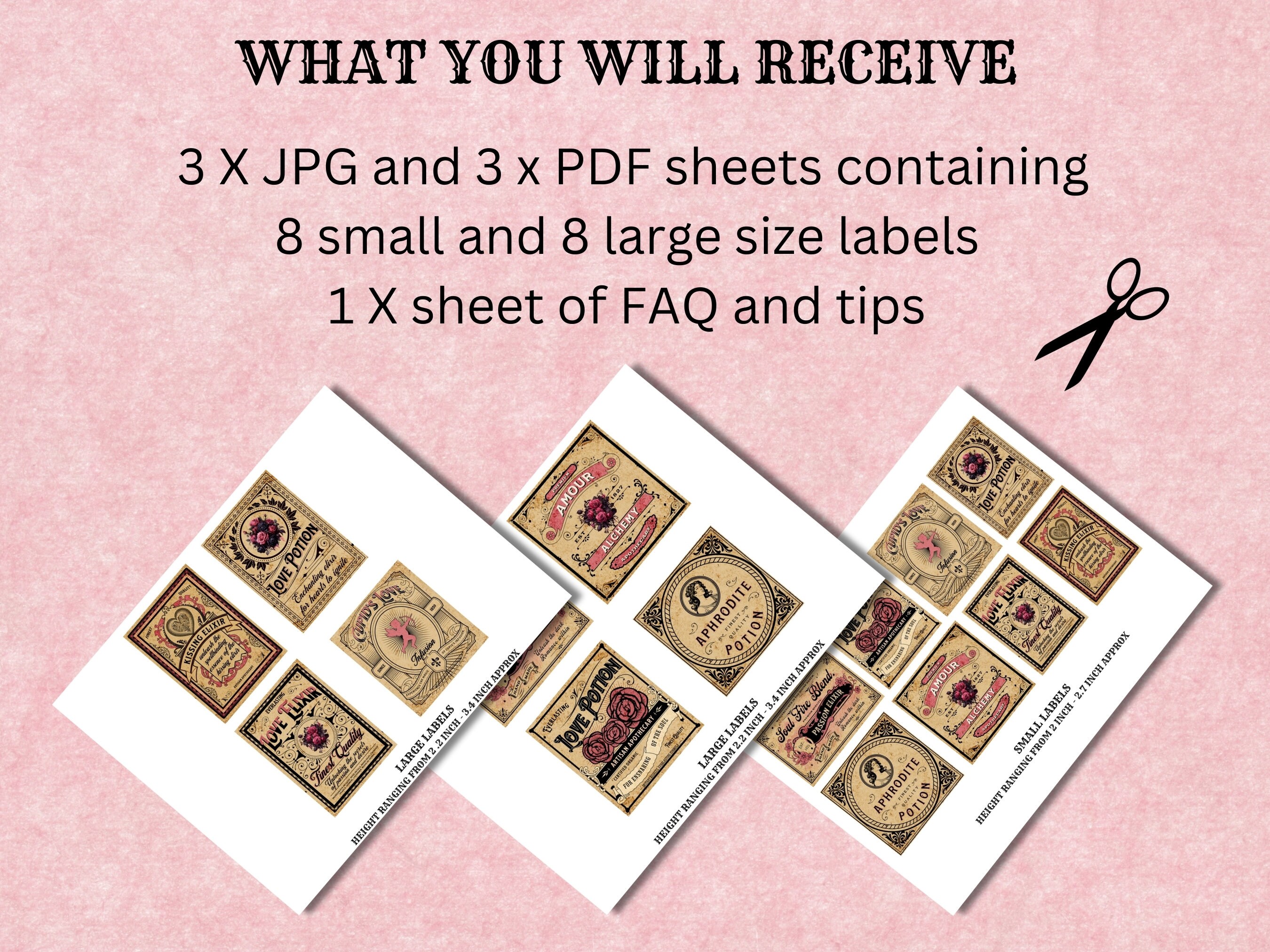 Vintage Love Labels Printable Labels,love Apothecary Labels Printable ...