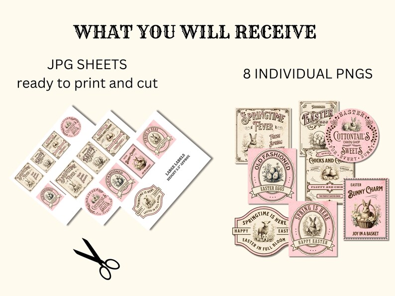 Vintage Easter Labels Printable Labels, Easter Jar Labels, Spring ...