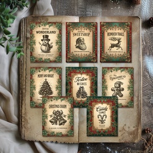 Vintage Christmas Labels, Christmas Potion Labels, Vintage Potion ...